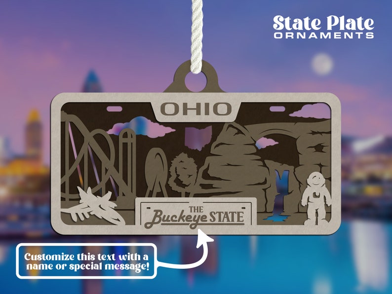 Personalized Ohio Ornament - State License Plate Christmas Ornament ...