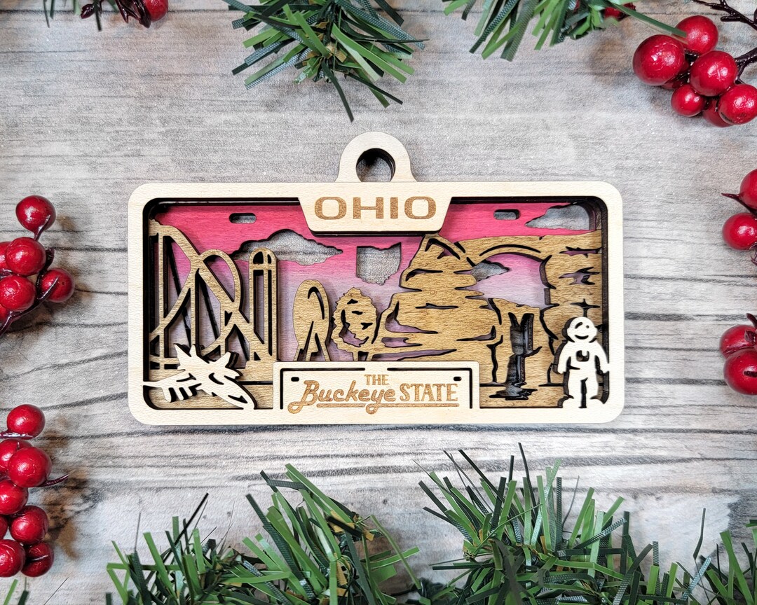 Personalized Ohio Ornament - State License Plate Christmas Ornament ...