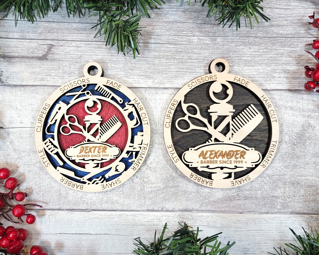 Personalized Barber Ornament - Jolly Good Time Ornament Collection - Etsy