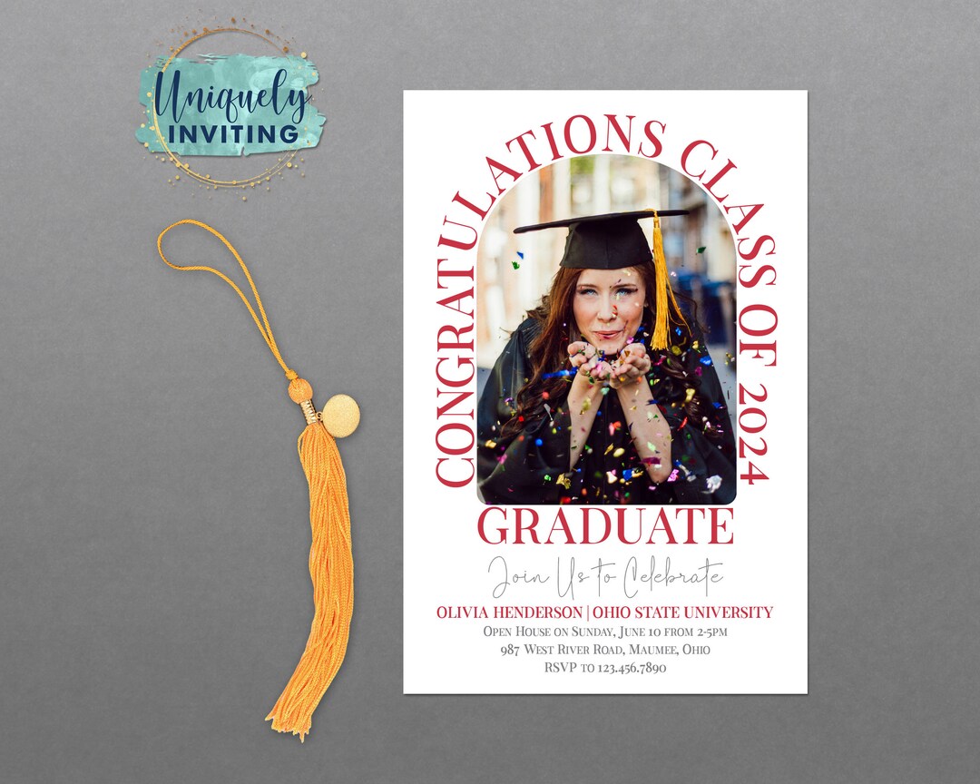 Arched Congratulations - Photo Graduation Announcement/invitation - Etsy