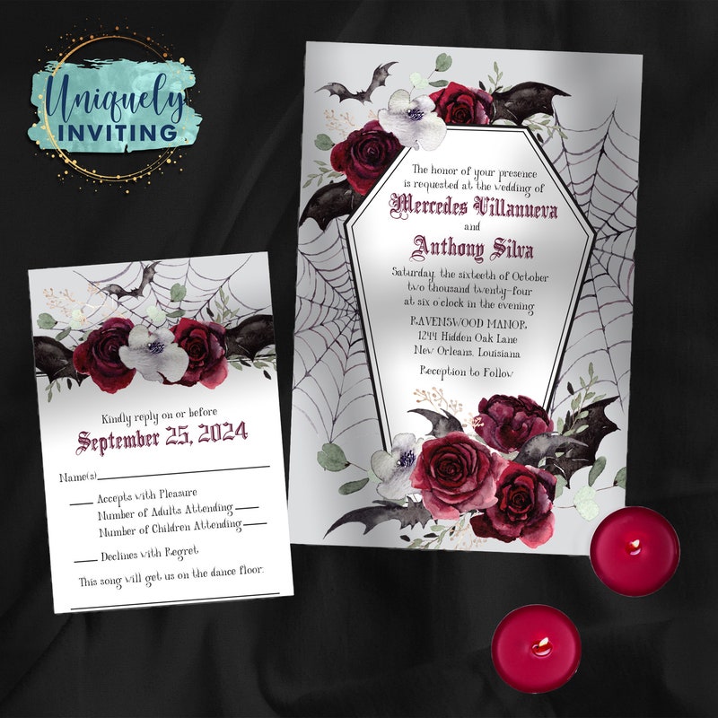 Spiderweb Wedding Invitations - Etsy