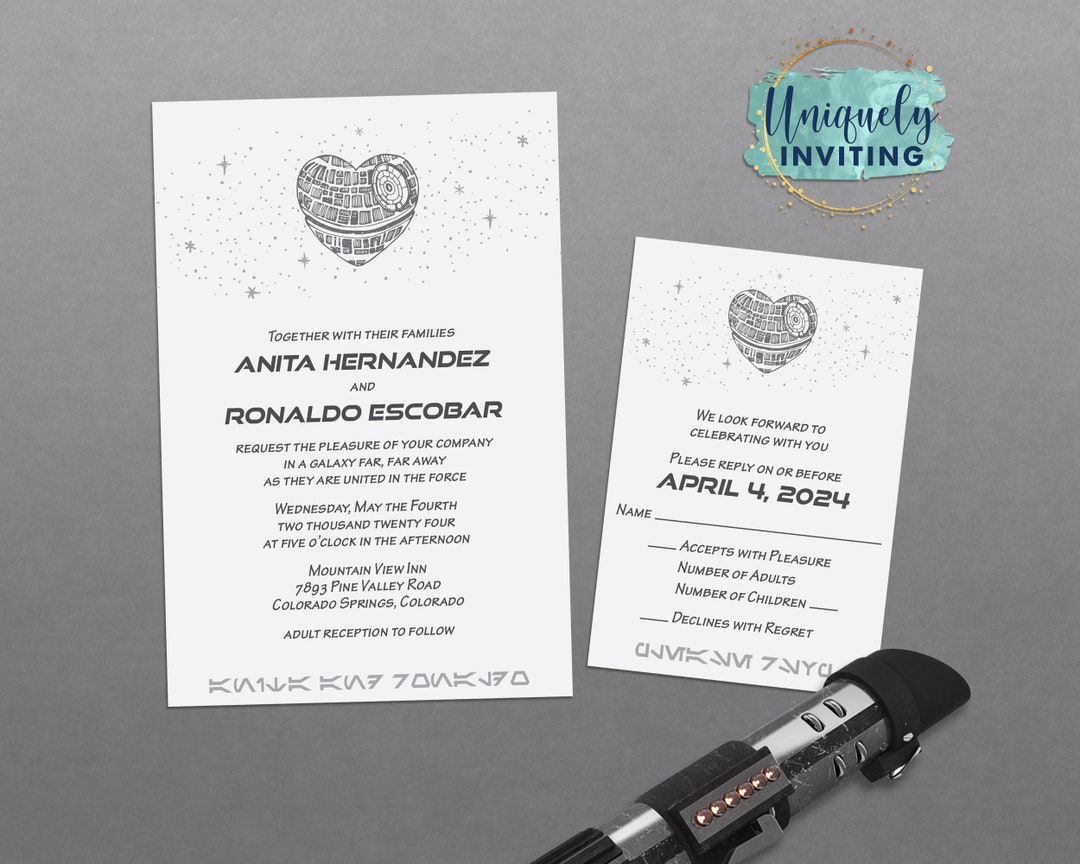 Star Wars-inspired Intergalactic Heart Invitations - Etsy