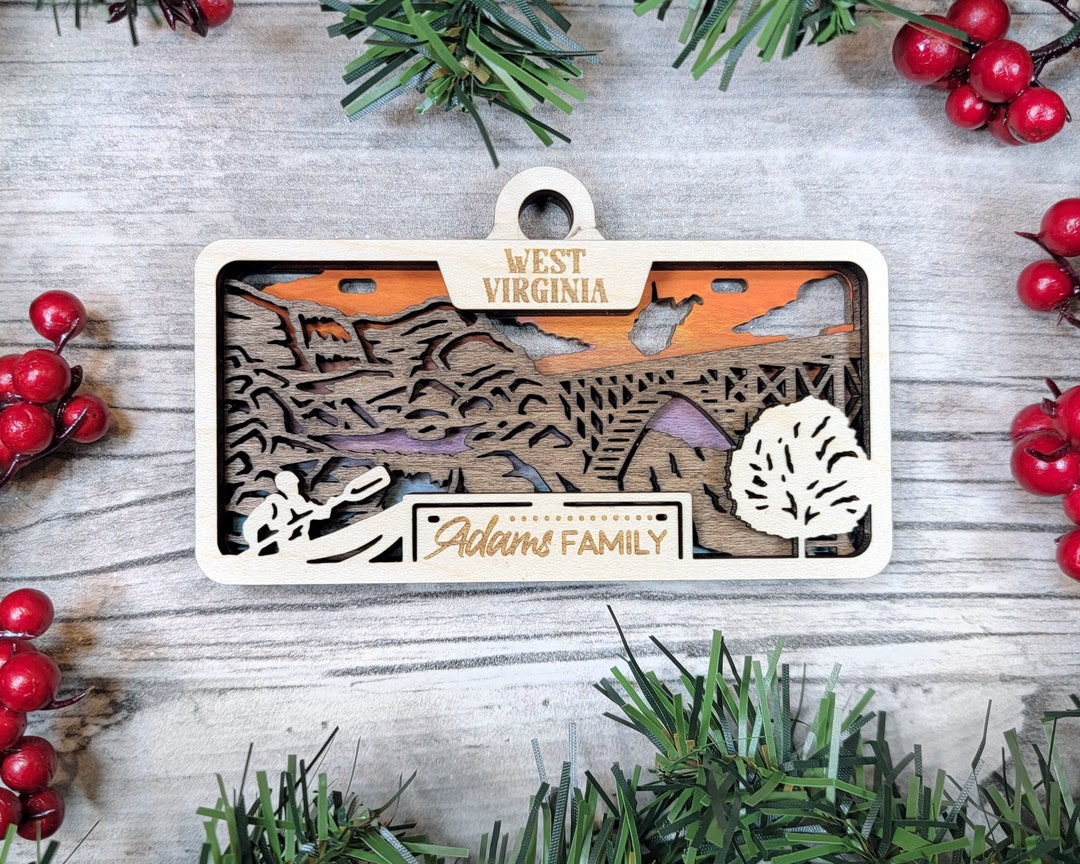 Personalized West Virginia Ornament - State License Plate Christmas ...