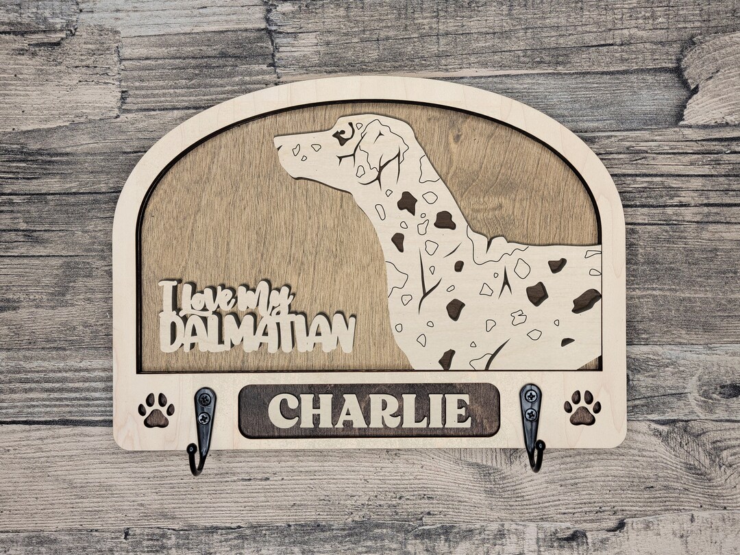 Finished Personalized Dalmatian Dog Leash/key Holder Wall Sign With 2 ...