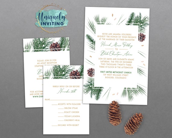 White Pine Invitations - Etsy