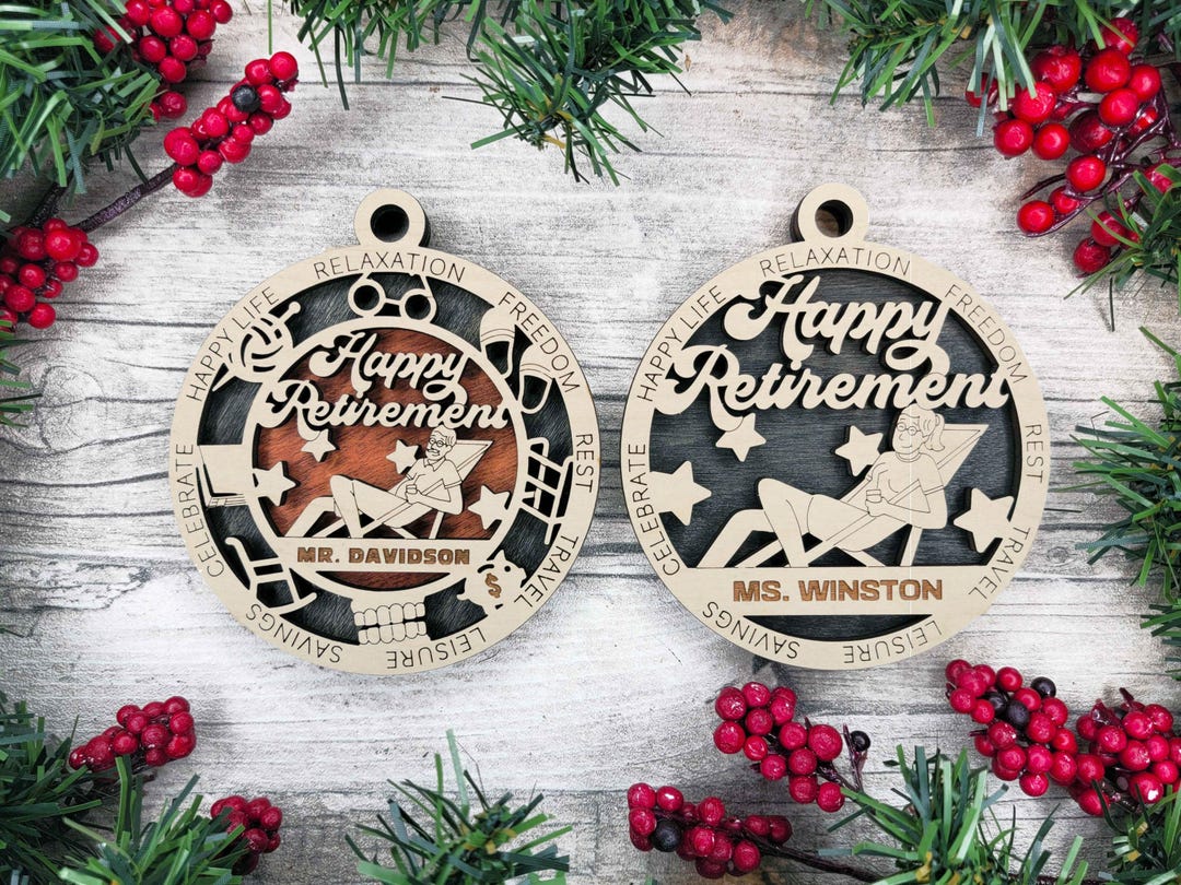 Personalized Happy Retirement Ornament - Milestones & Memories Ornament ...