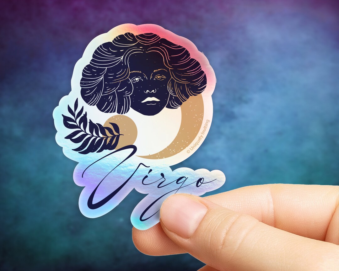 Boho Virgo Sticker in Gloss or Holographic | Die-cut, Waterproof ...