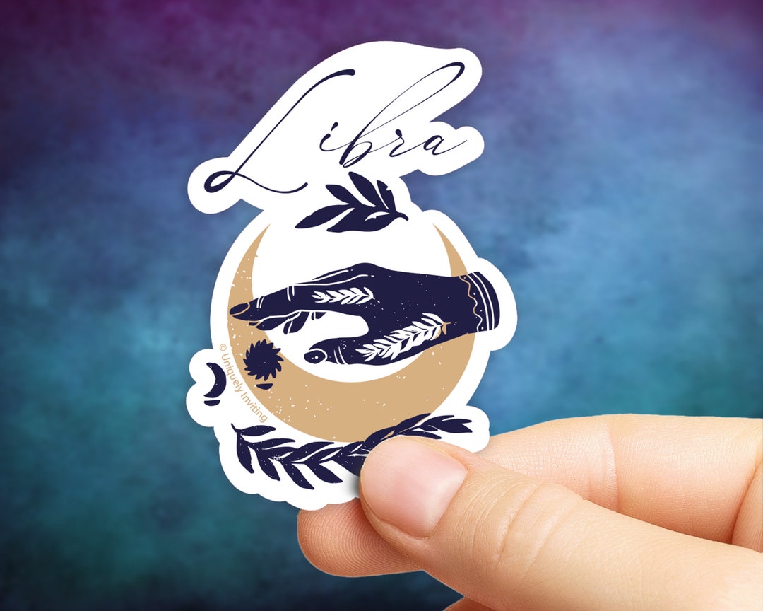 Boho Libra Sticker in Gloss or Holographic | Die-cut, Waterproof ...