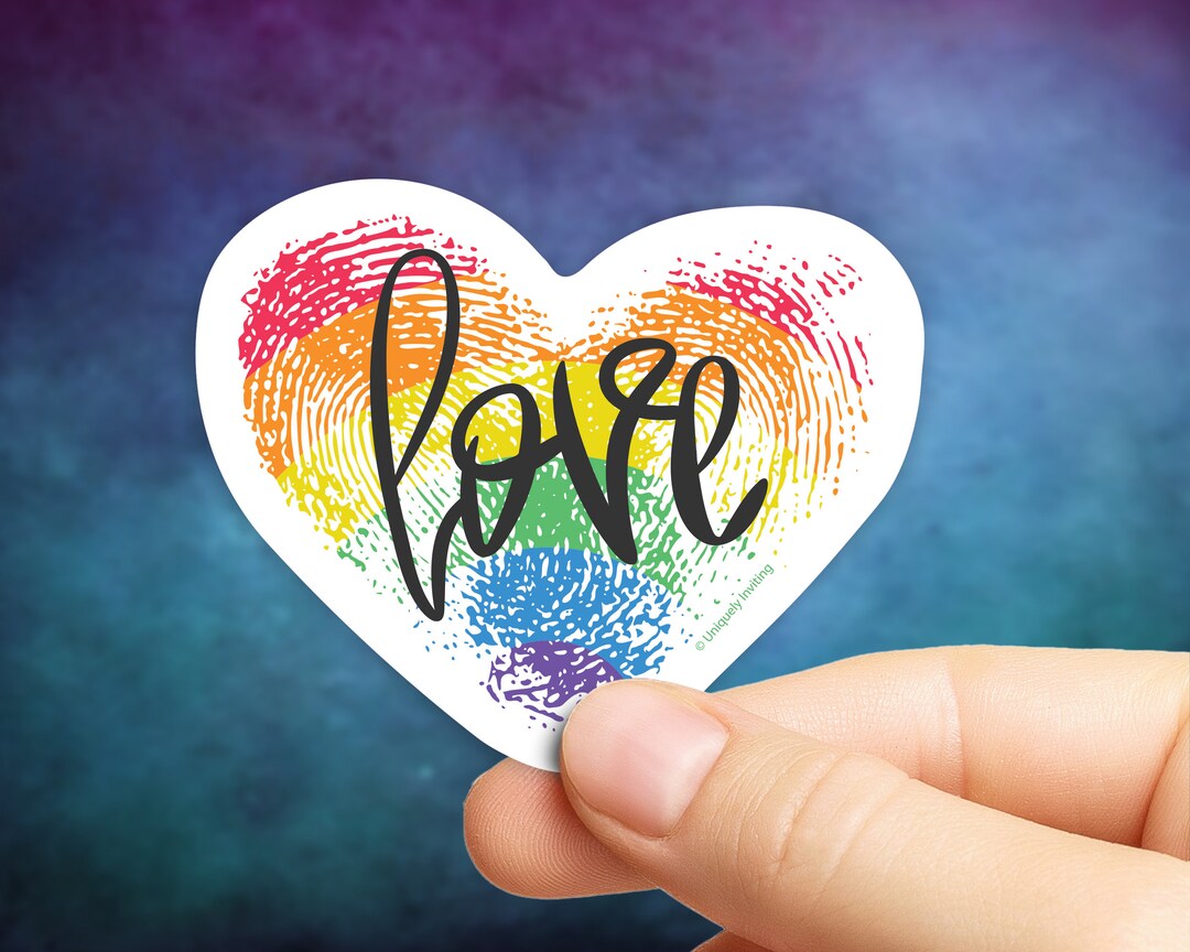 Rainbow Fingerprint Sticker in Gloss or Holographic | Die-cut ...
