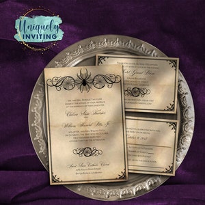 Sophisticated Spider Web Invitations - Etsy