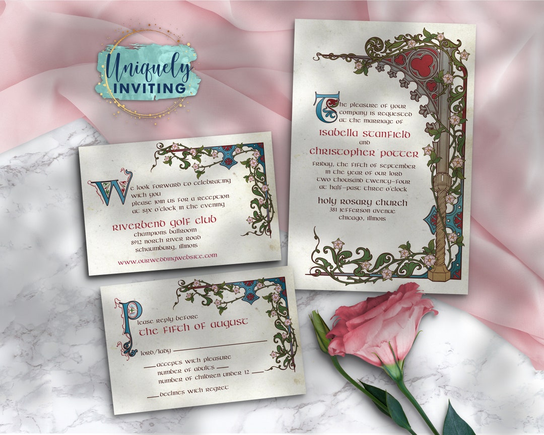 Medieval Manuscript Invitations - Etsy