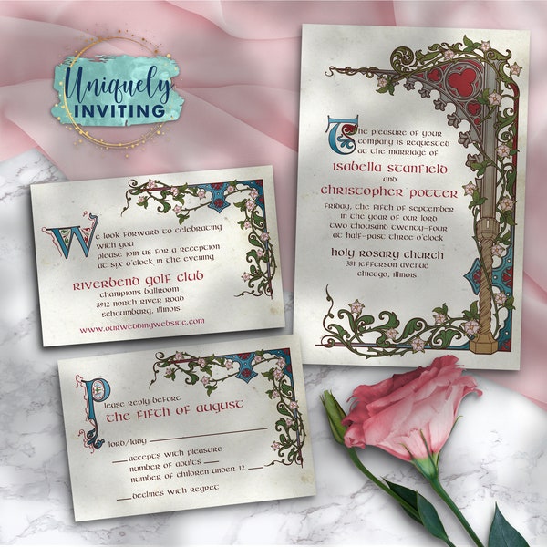 Medieval Wedding Invitations - Etsy