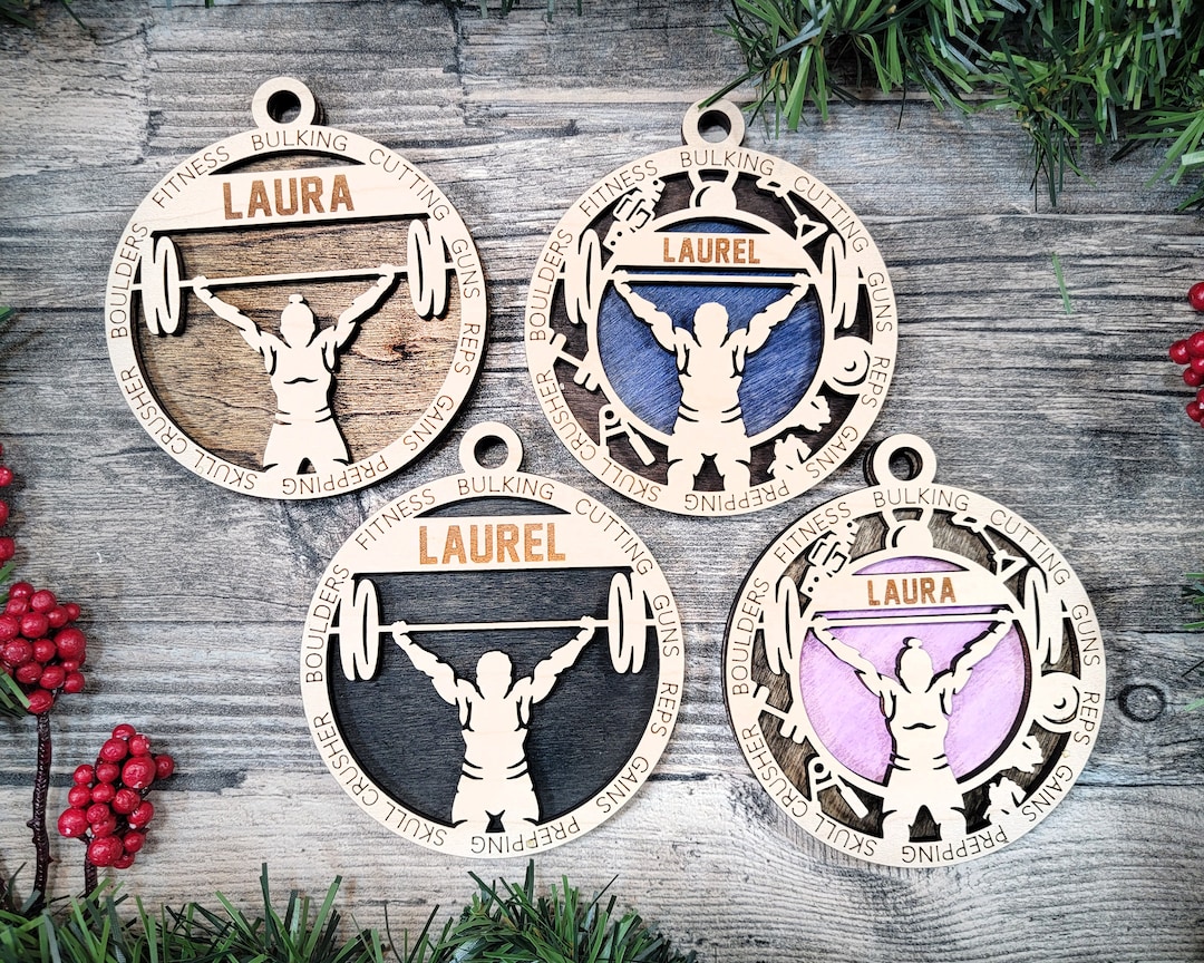 Personalized Male or Female Weightlifter Ornament - Sports Ornament ...