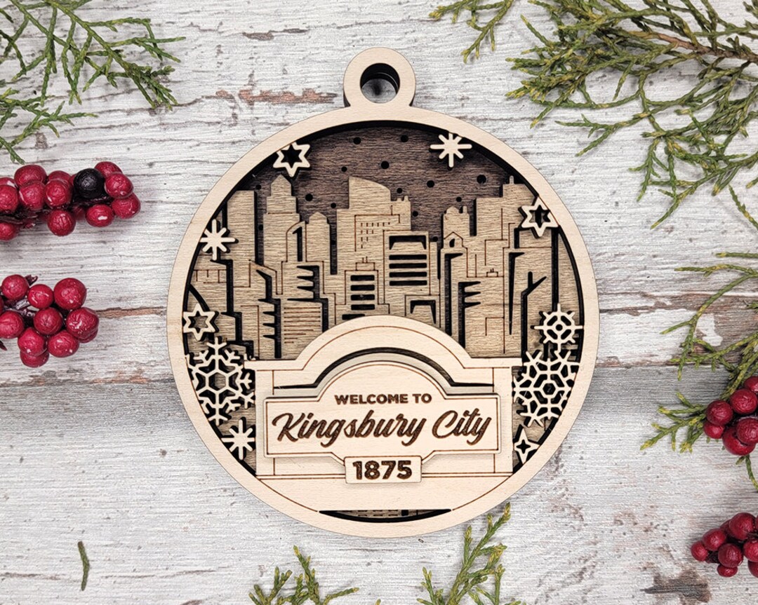 Personalized Cityscape Ornament - Welcome Sign Collection - Etsy