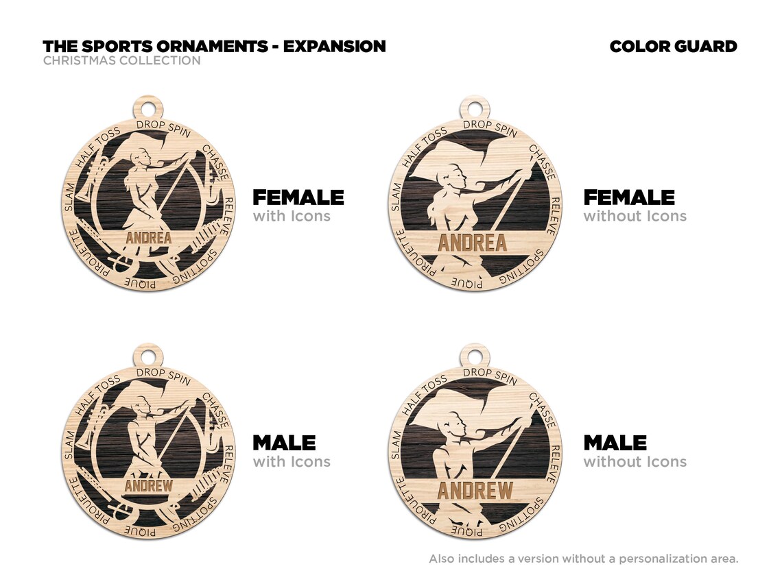 Personalized Male or Female Color Guard Ornament - Sports Ornament ...