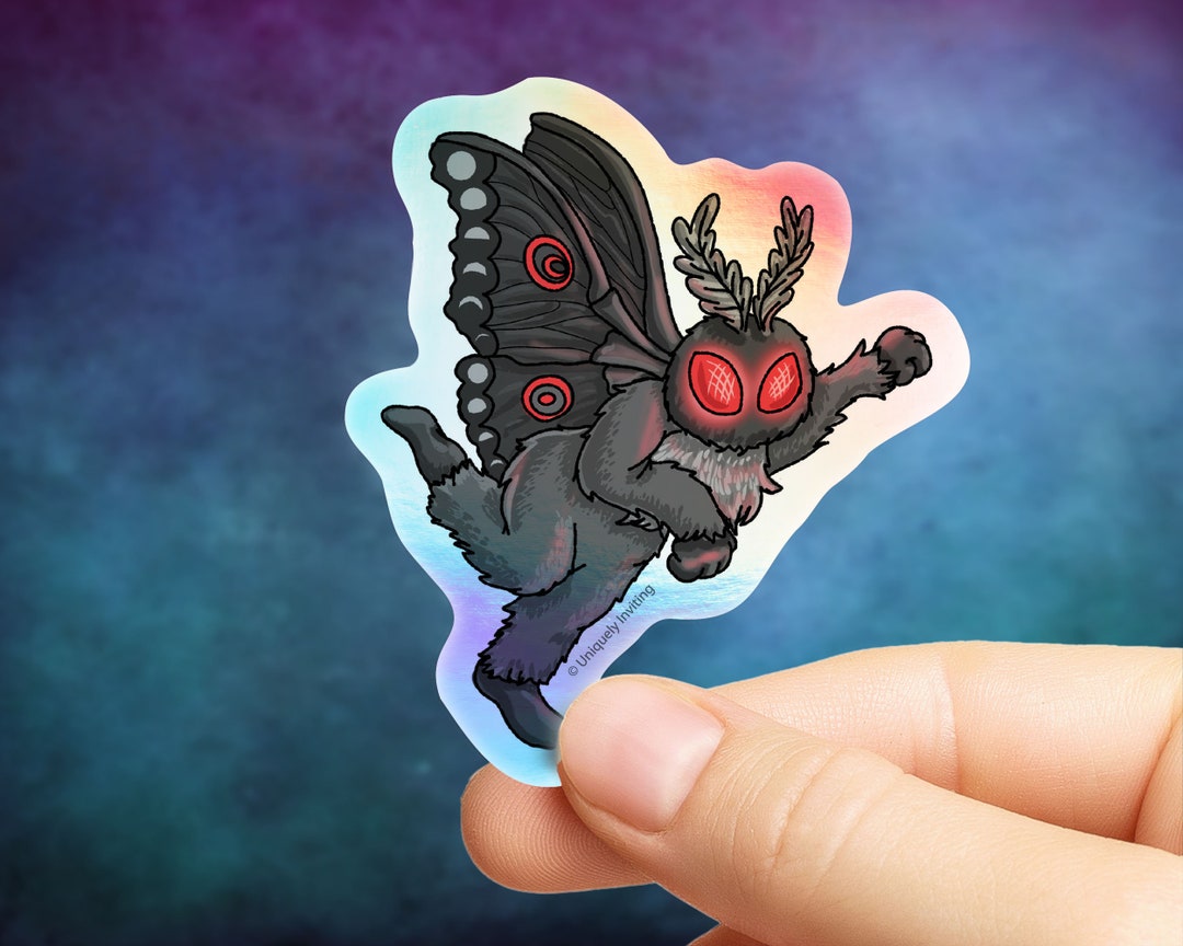 Cute Cryptid Mothman Sticker in Gloss or Holographic | Die-cut ...