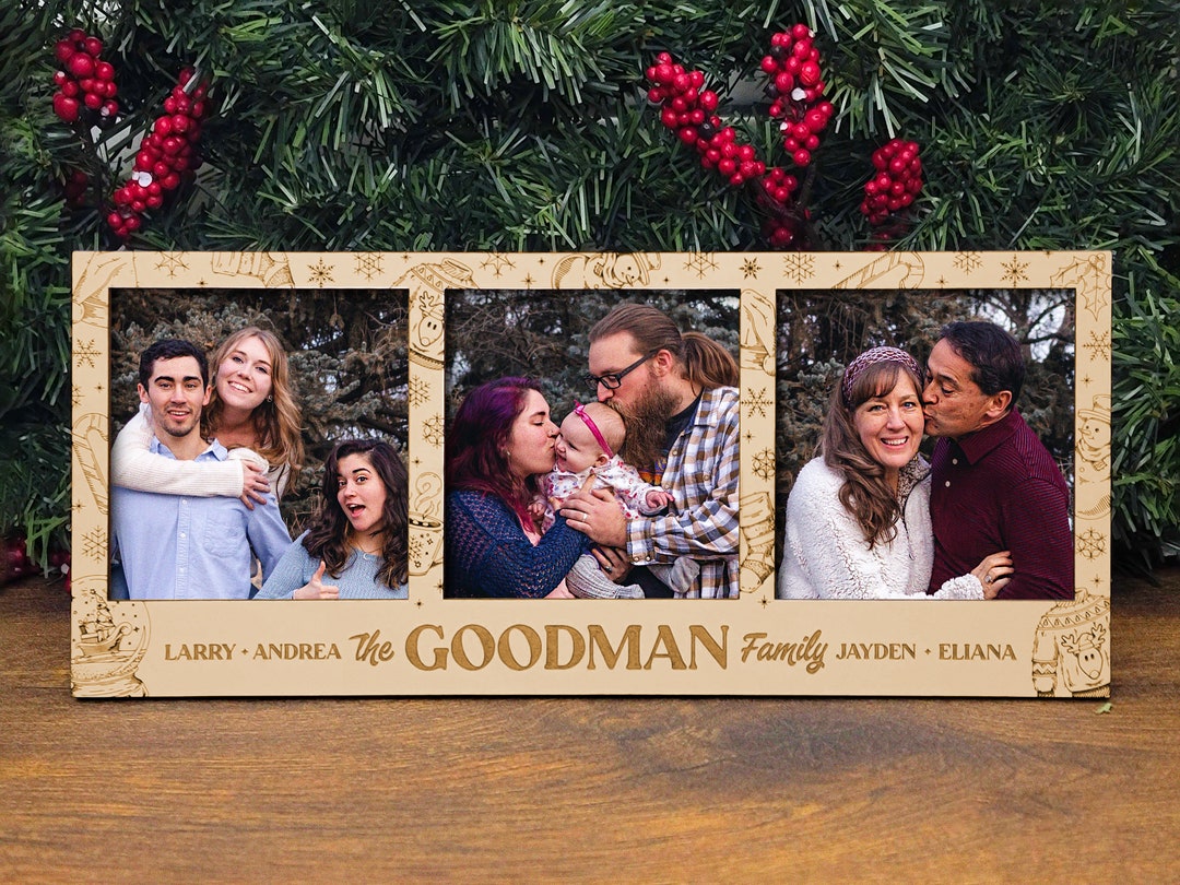 Personalized Christmas Triple Photo Desktop Frame - Etsy