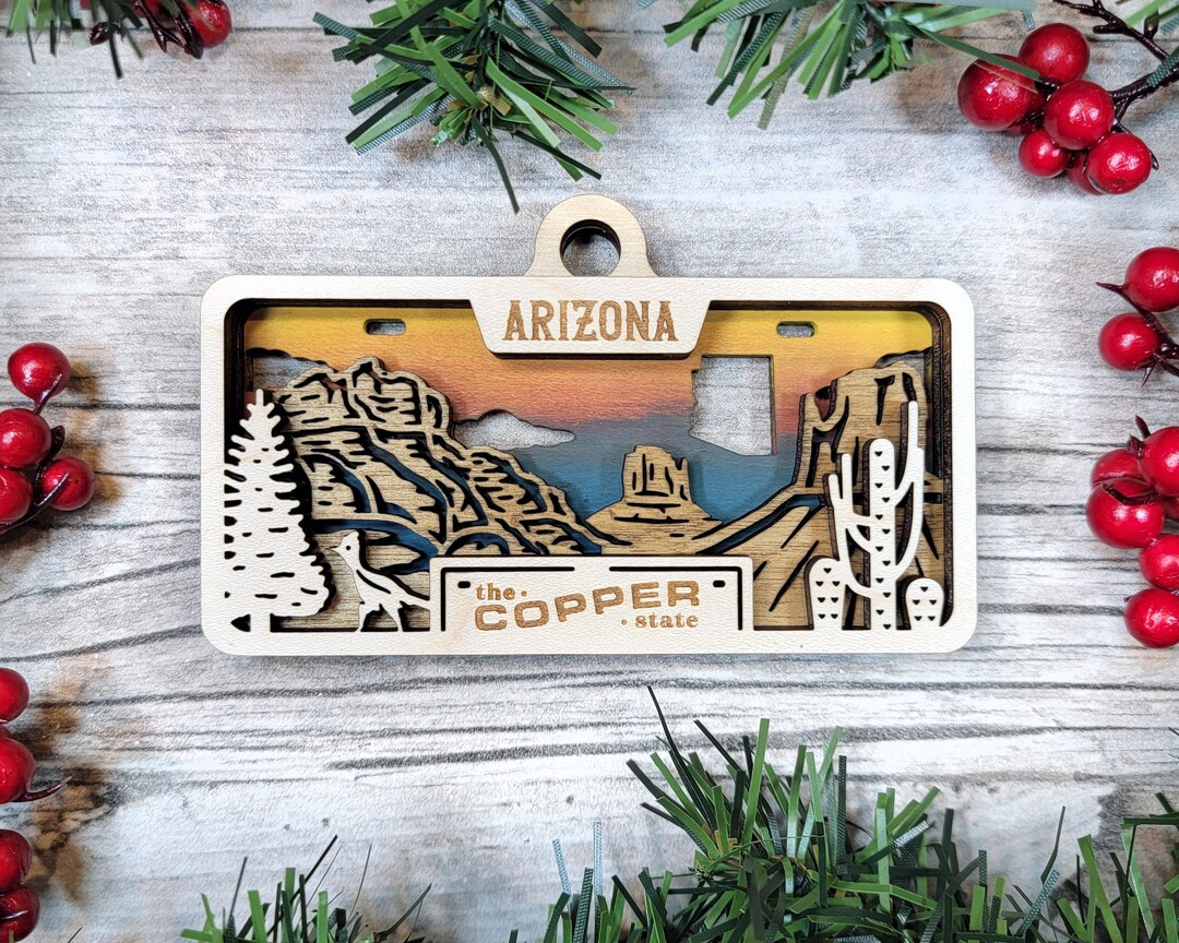 Personalized Arizona Ornament - State License Plate Christmas Ornament ...