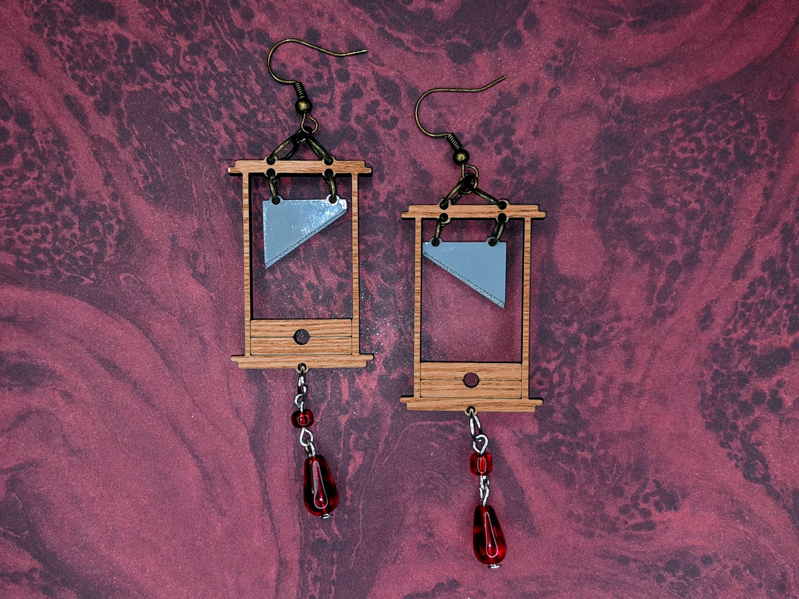 Finished Guillotine Earrings Custom Laser-cut Jewelry | Etsy