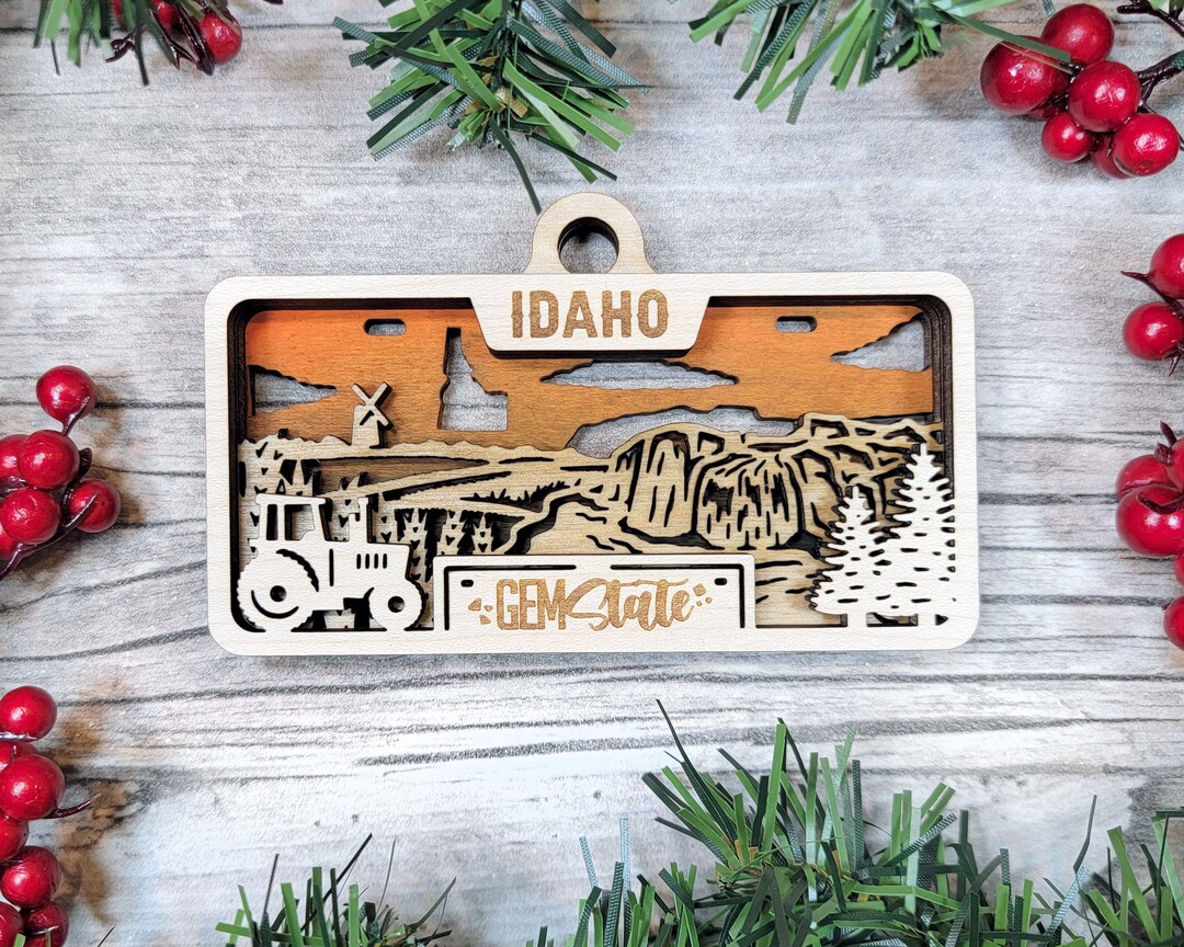 Personalized Idaho Ornament - State License Plate Christmas Ornament ...