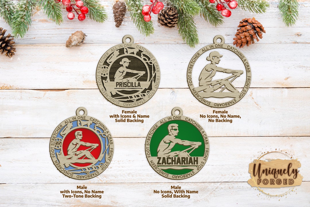 Personalized Male or Female Rowing Ornament - Sports Ornament ...