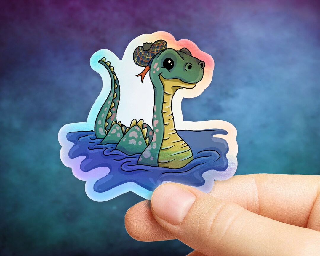 Cute Cryptid Nessie Sticker in Gloss or Holographic | Die-cut ...