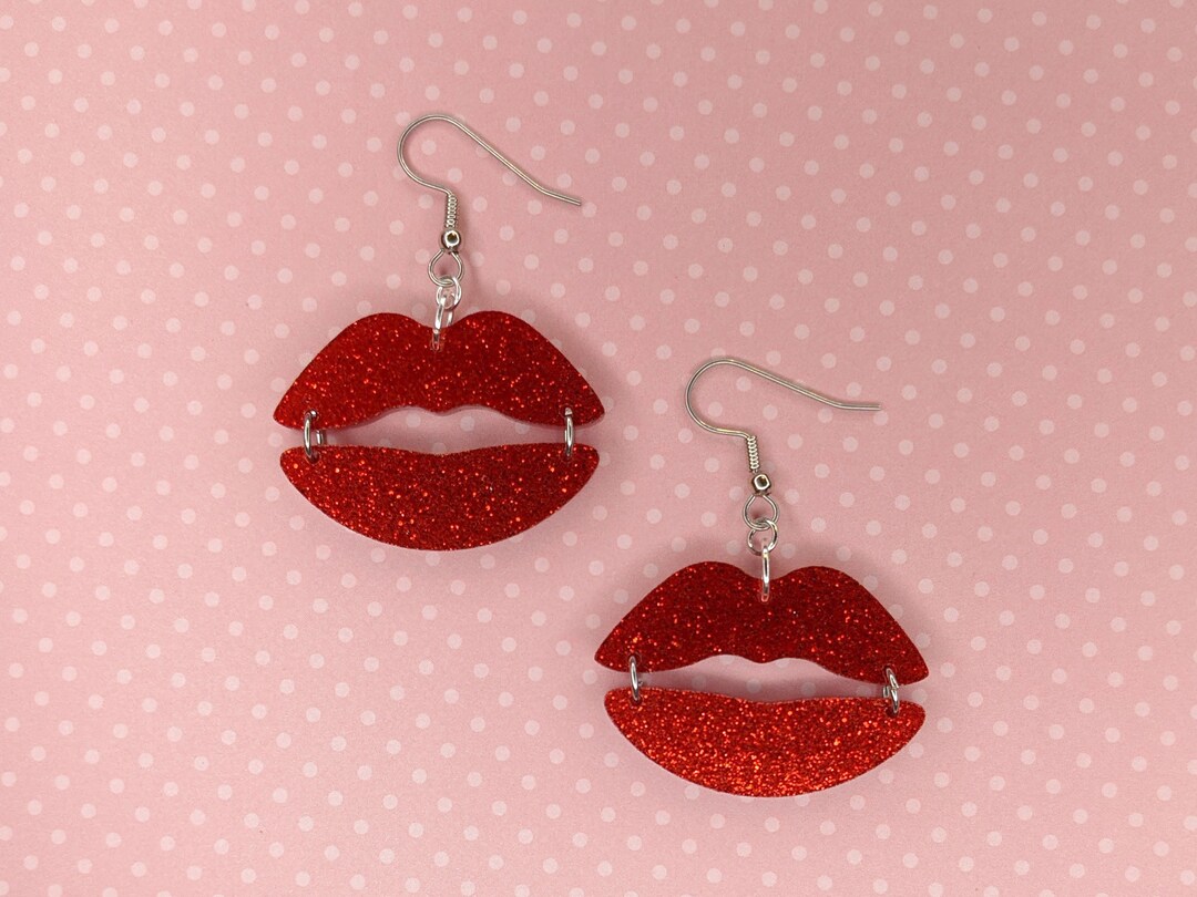 Finished Acrylic Lips Earrings - Custom Laser-cut Jewelry Collection - Etsy
