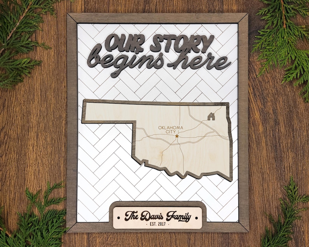 Personalized Oklahoma Map State Sign With Lots of Options! - Etsy