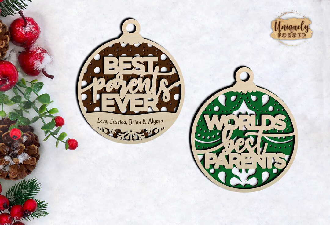 Personalized Best Parents Ever or World's Best Parents Ornament ...