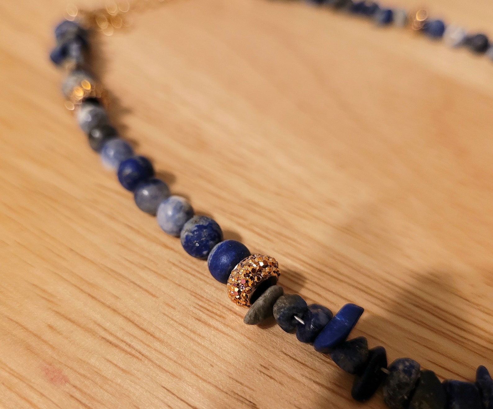 Lapis Geode Crystal Wire Wrapped Stone and Bead Necklace Raw - Etsy