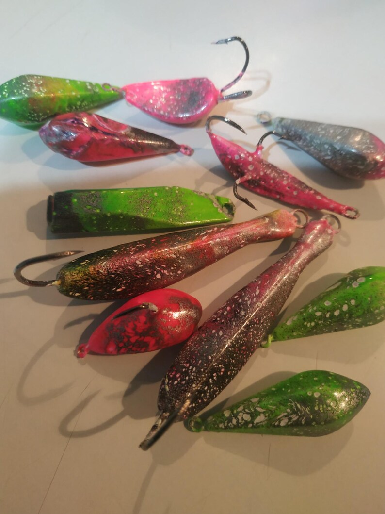 Neon Colors, Crinkle Mottled Effect Silver for Jig, Head Fishing Lure ...