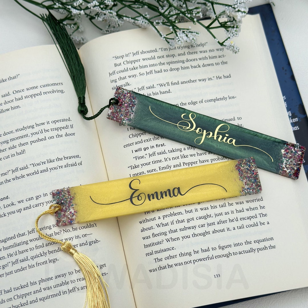Colorful Glass Gravel Custom Bookmarks, Personalized Resin Bookmark ...