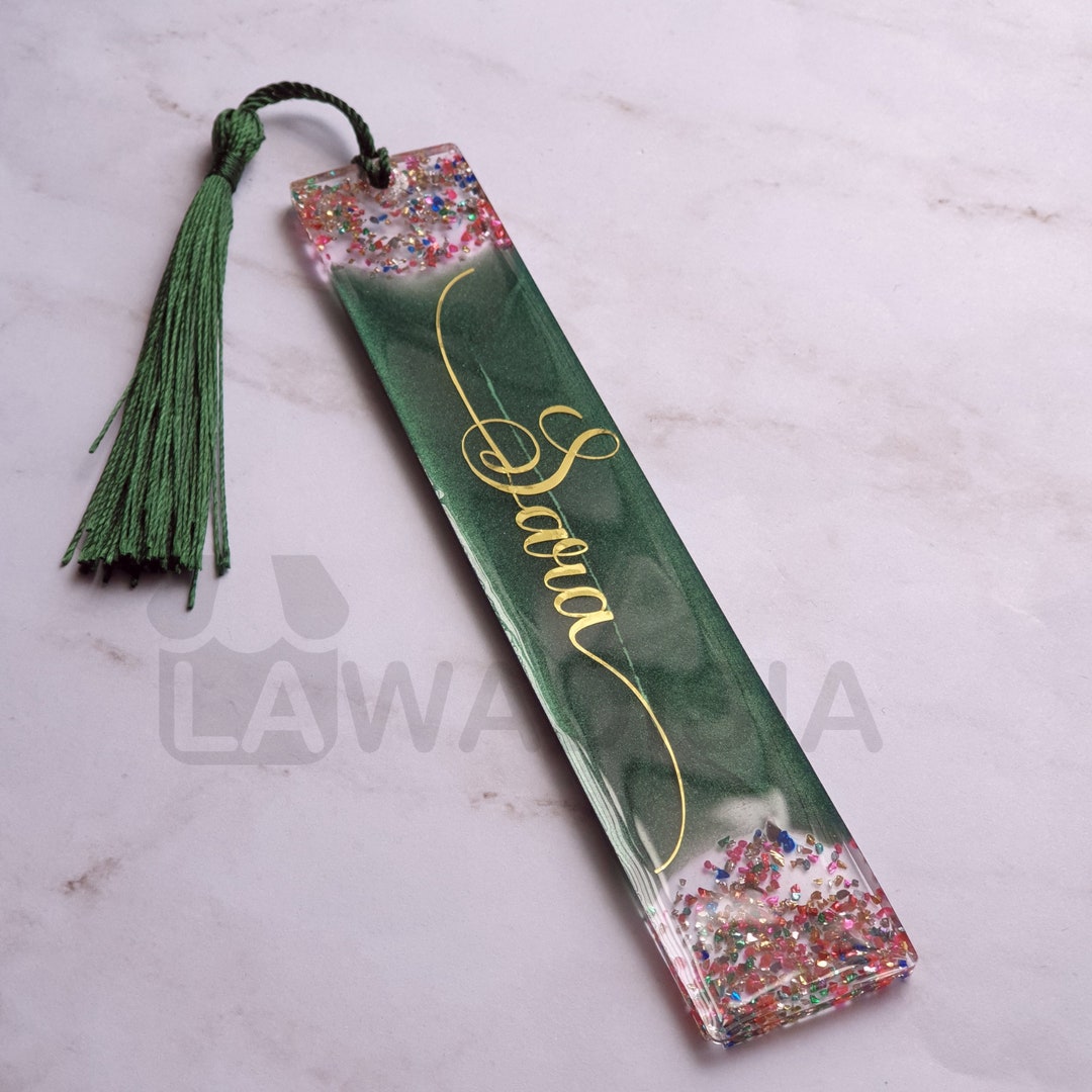 Colorful Glass Gravel Custom Bookmarks Personalized Resin - Etsy