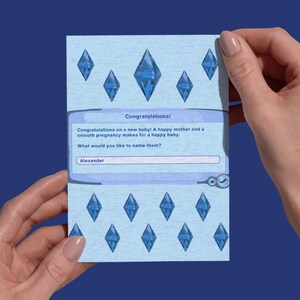 Printable Sims New Baby Card | Customizable Name, Sims-themed Birth ...