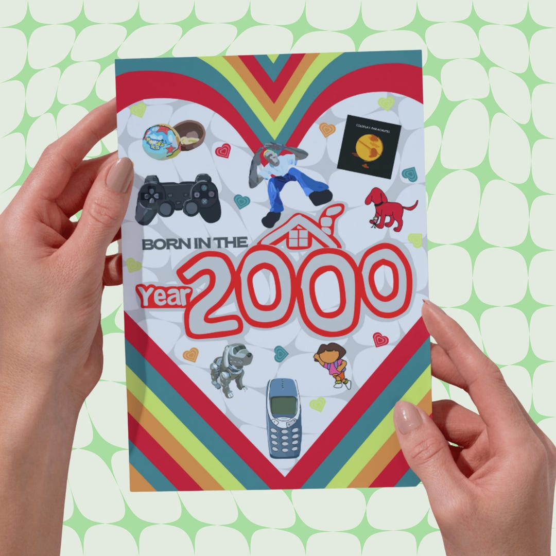 Y2K Birthday Card: 2000s Nostalgia, Retro Pop Culture (digital Download ...