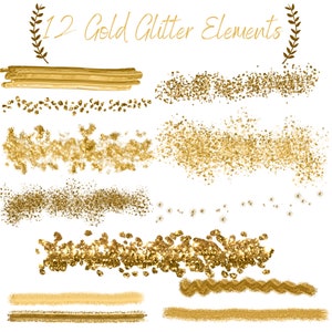 Purple and Gold Brush Strokes, Brush Strokes Clipart, Watercolor ...