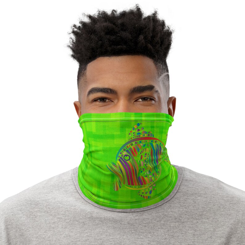 Fish Neck Gaiter Neon Green Multi-color Fish Neck Gaiter - Etsy