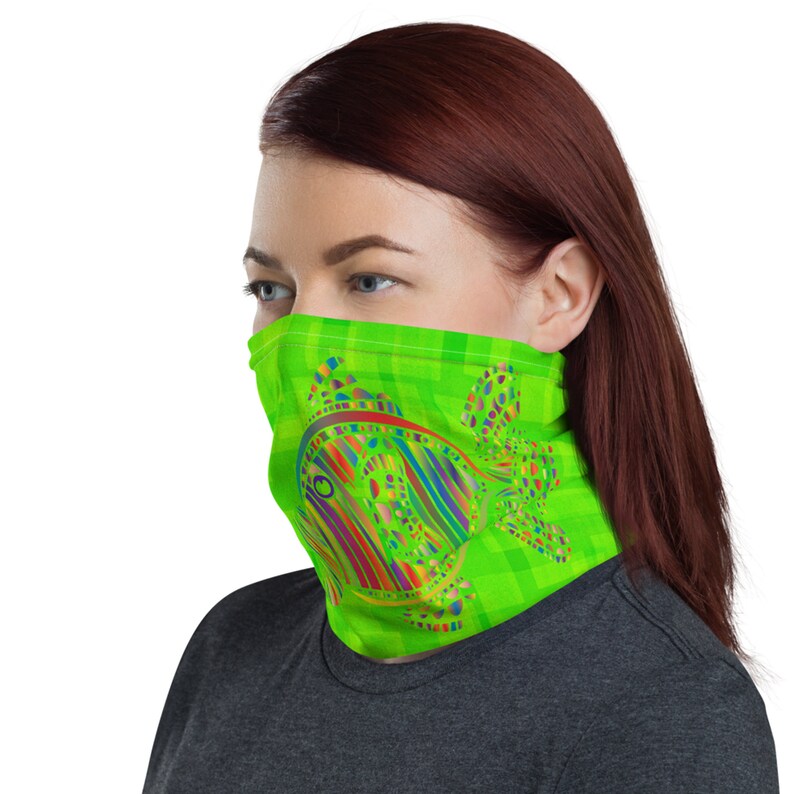 Fish Neck Gaiter Neon Green Multi-color Fish Neck Gaiter - Etsy