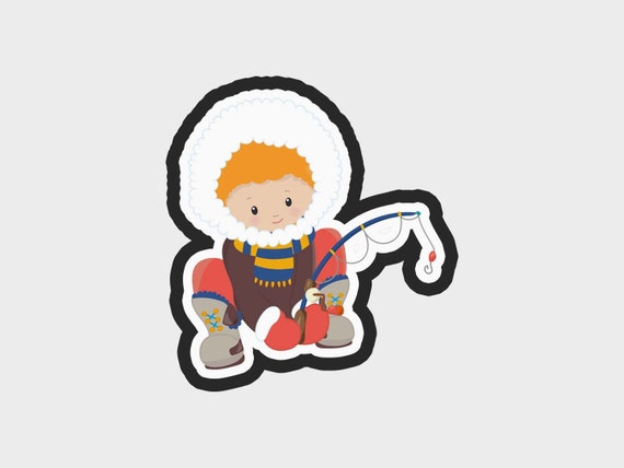Diy Eskimo Kids Boy Sitting Fishing Cookie Cutter .STL Files - Etsy