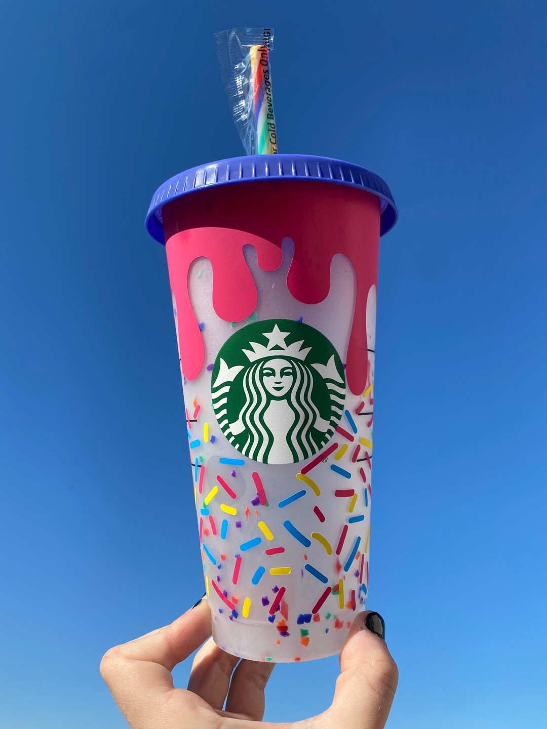 Confetti Color Changing 24oz Cold Cup| Color Changing| Cupcake Design ...