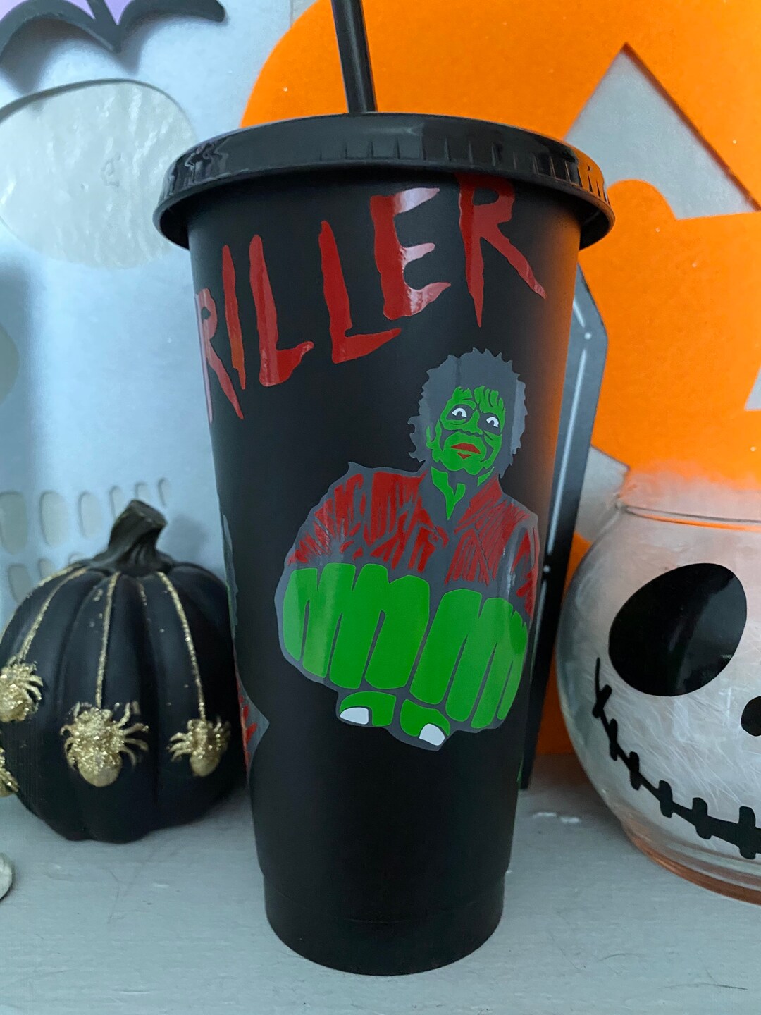 MJ Inspired Cup| 24oz Cold Cups| Halloween Season| Thriller| Music Cup ...