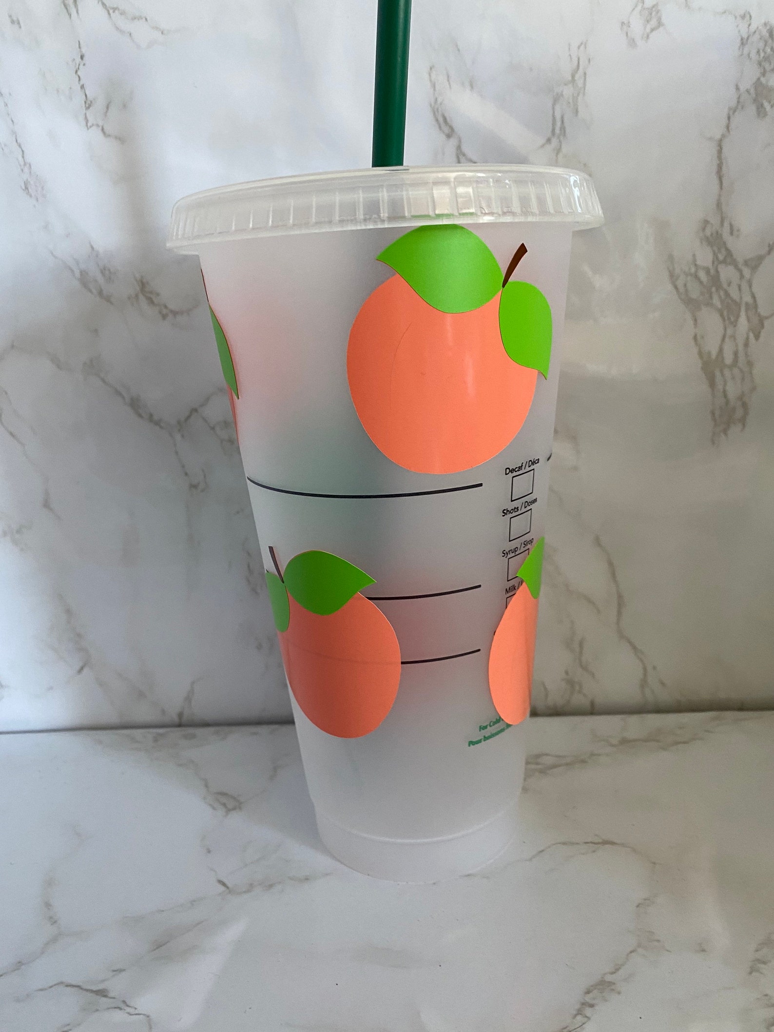 Peach Cup Peaches Water Bottle Water Cup Water Tumbler | Etsy