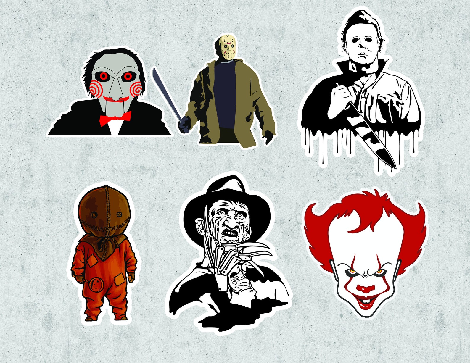 Horror Movie Characters Sticker Bundle | Etsy