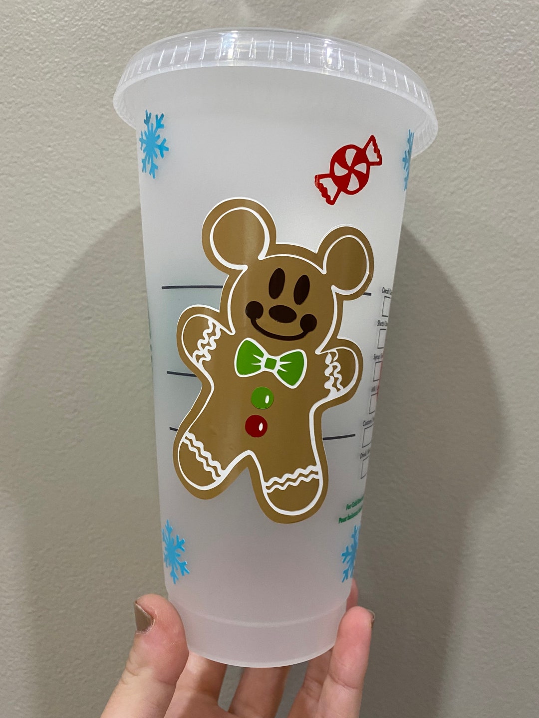 Mickey & Minnie Mouse 24oz Christmas Cold Cup| Gingerbread | Christmas ...