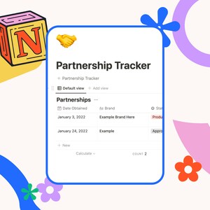 Notion Partnerships Tracker - Etsy