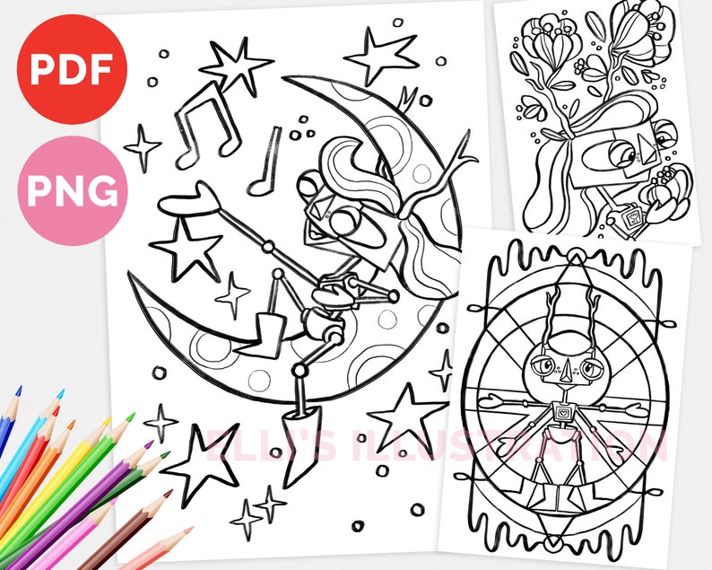 Coloring Page | Robot Pihka is My Name | Printable | Instant Download ...