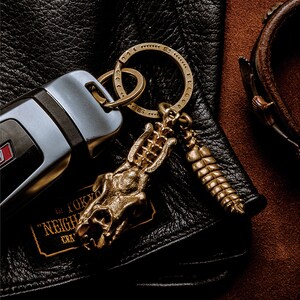 Viper Head Bone Clip Key Chain Solid Brass Snake Bone Key Ring - Etsy