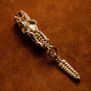 Viper Head Bone Clip Key Chain Solid Brass Snake Bone Key Ring - Etsy