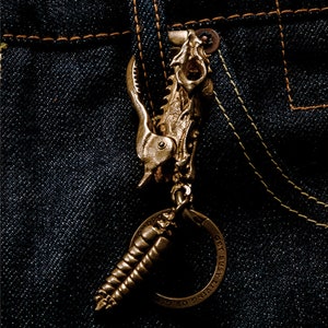 Viper Head Bone Clip Key Chain Solid Brass Snake Bone Key Ring - Etsy
