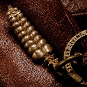 Viper Head Bone Clip Key Chain Solid Brass Snake Bone Key Ring - Etsy